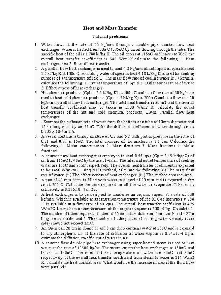 HMT Tutorial 2 | PDF | Heat Exchanger | Heat Transfer