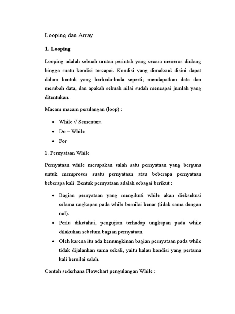 Tugas Looping Dan Array | PDF