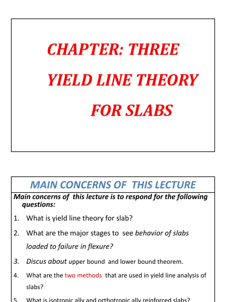 Yieldline Theory | PDF | Bending | Yield (Engineering)