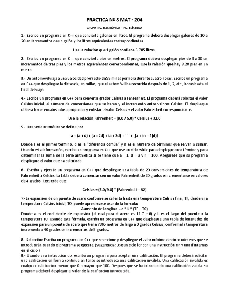 Practica #9 Mat 204 | PDF