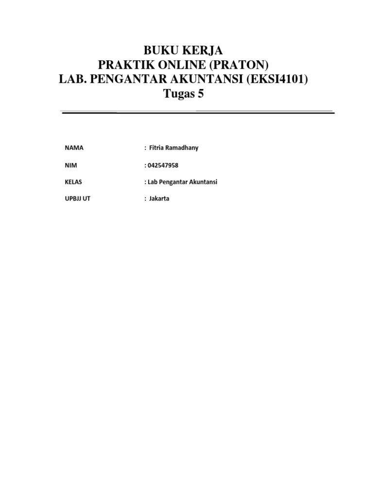 Tugas 5 Lab Pengantar Akuntansi | PDF