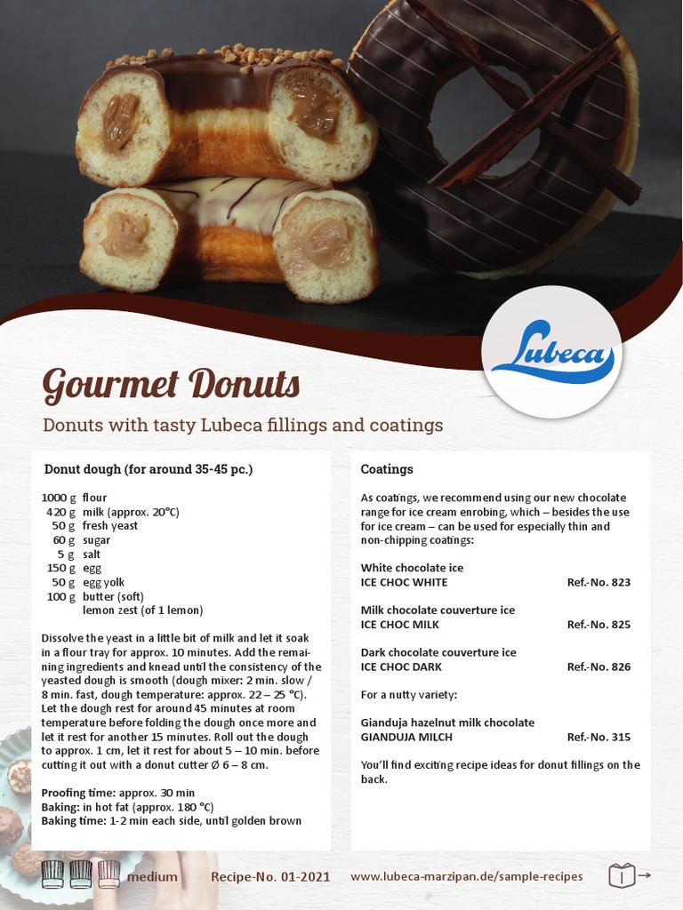 Gourmet Donuts with Lubeca Fillings | PDF | Dough | Doughnut