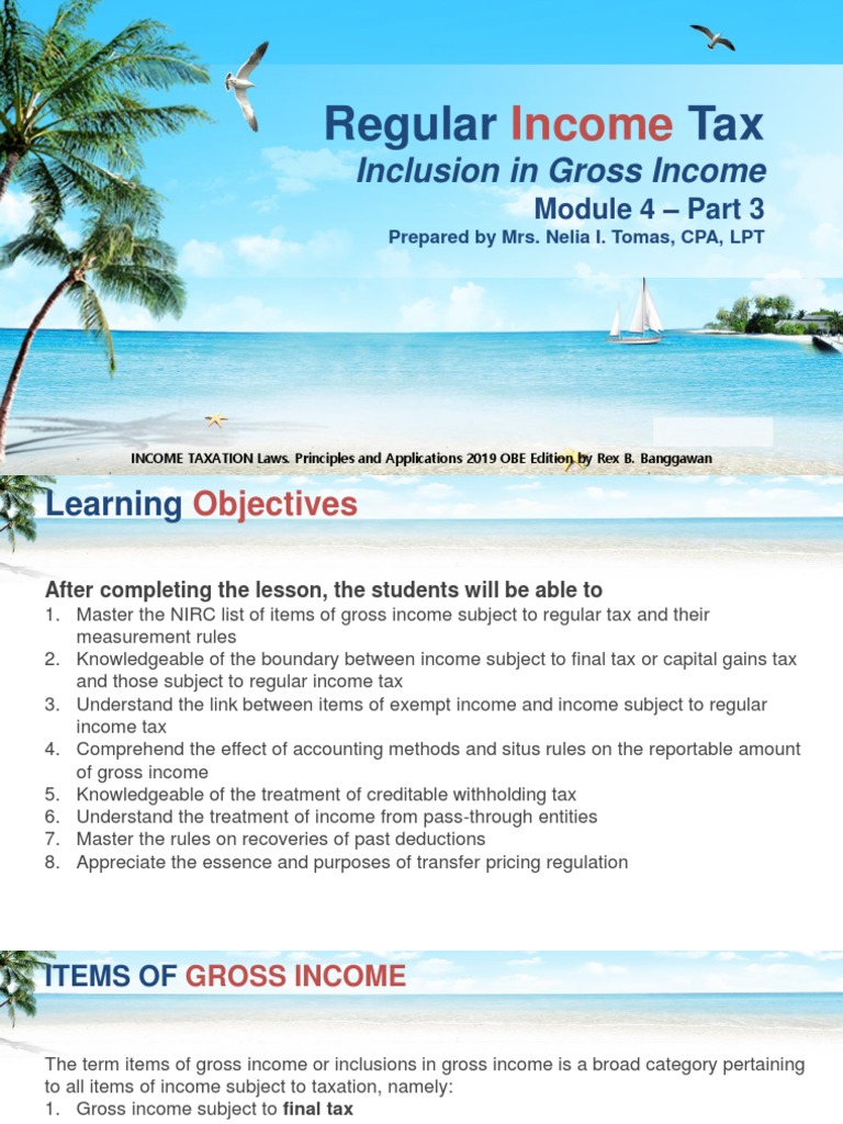 M4 P3 Inclusion Students Copy 1 | PDF | Gross Income | Tax Deduction