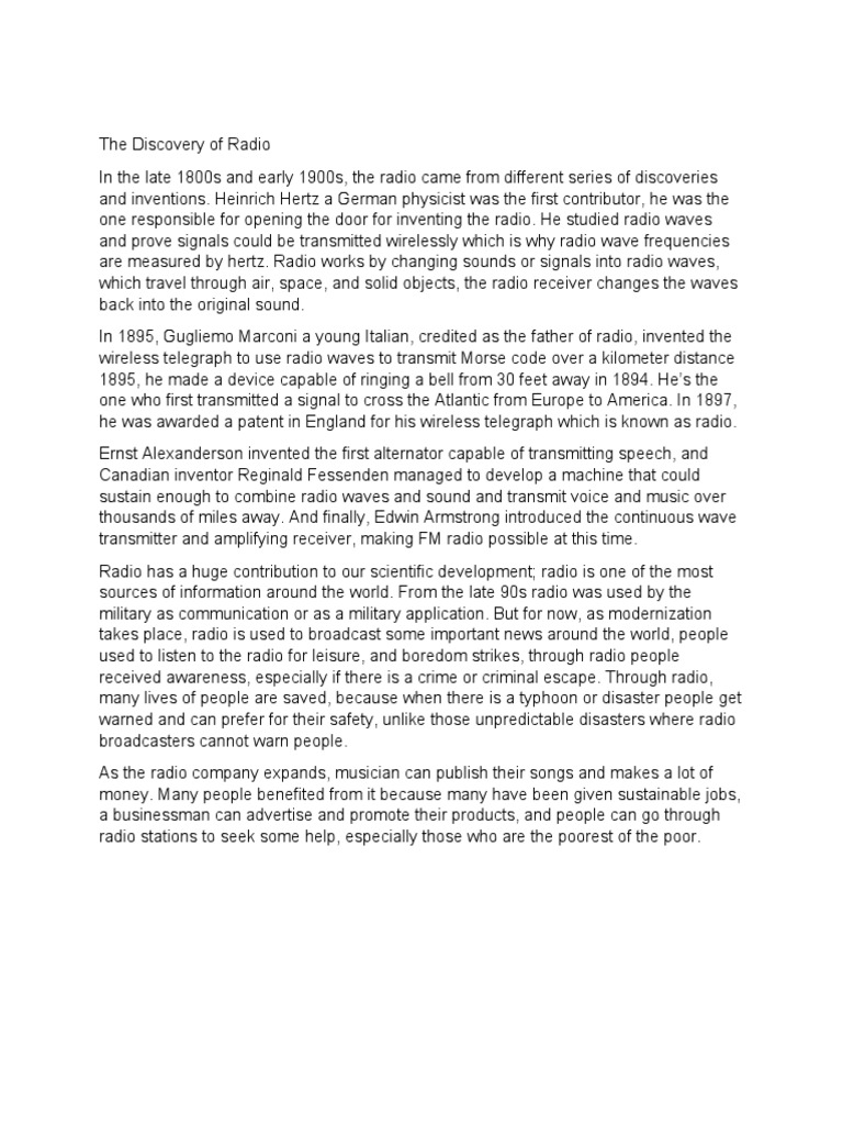 The Discovery of Radio STS. | PDF