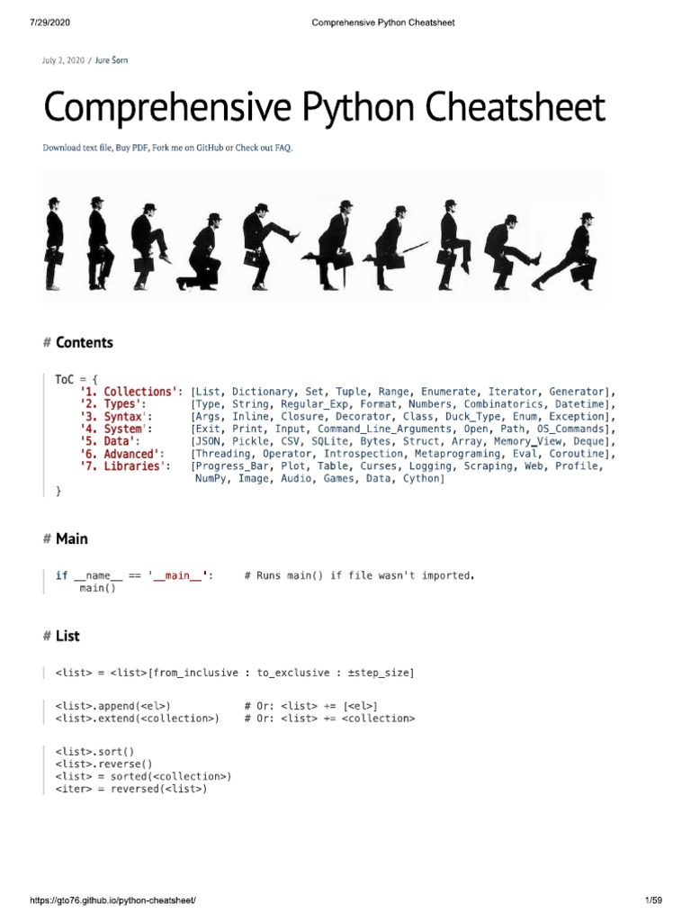 Python Cheatsheet | PDF