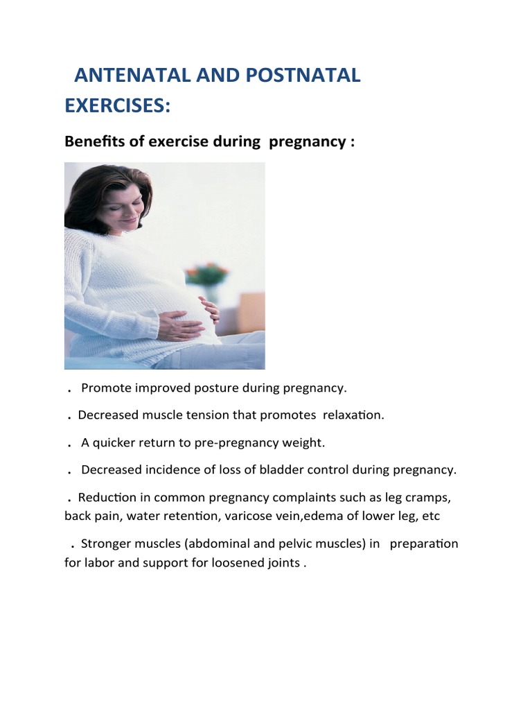 Antenatal and Postnatal Exercise Guide | PDF | Abdomen | Pregnancy