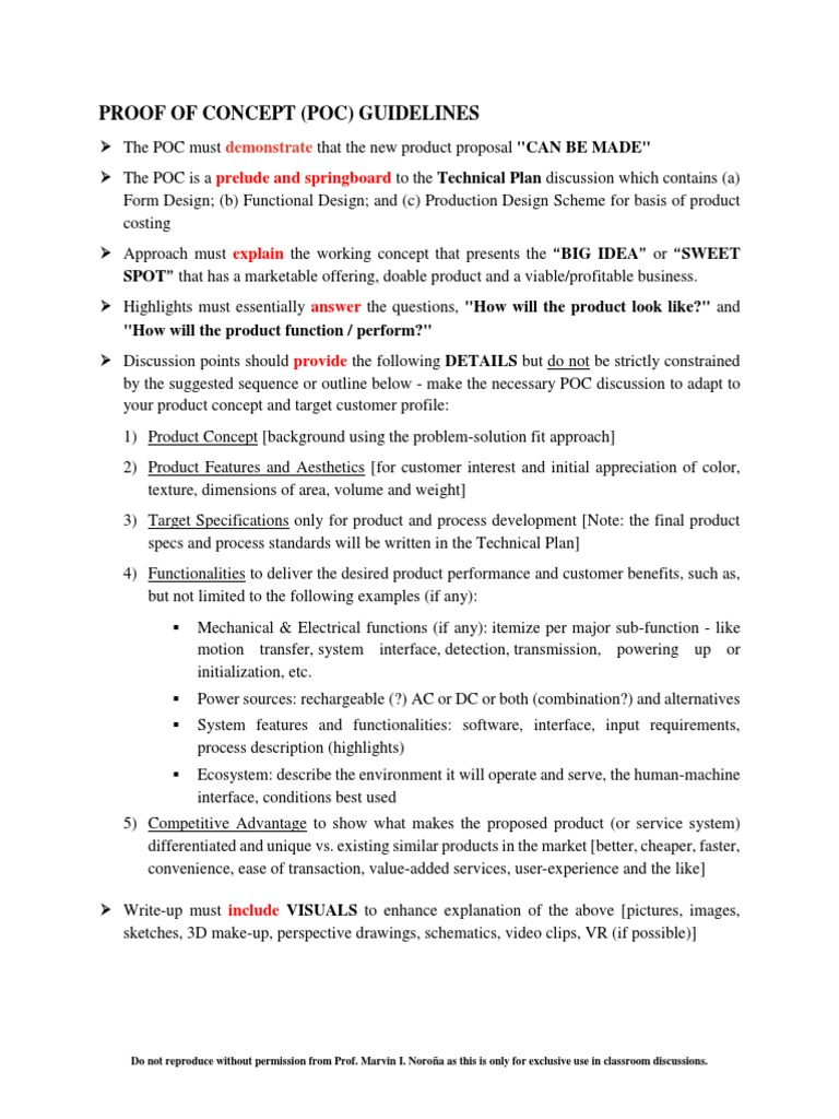 POC Guidelines | PDF | Specification (Technical Standard) | Concept