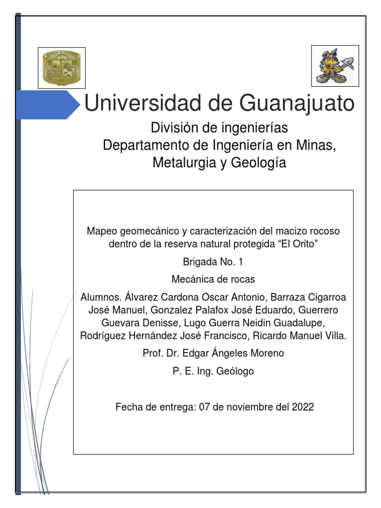 Proyecto de Mecanica de Rocas en El Orito | PDF | Roca (geología) | Ciencias fisicas