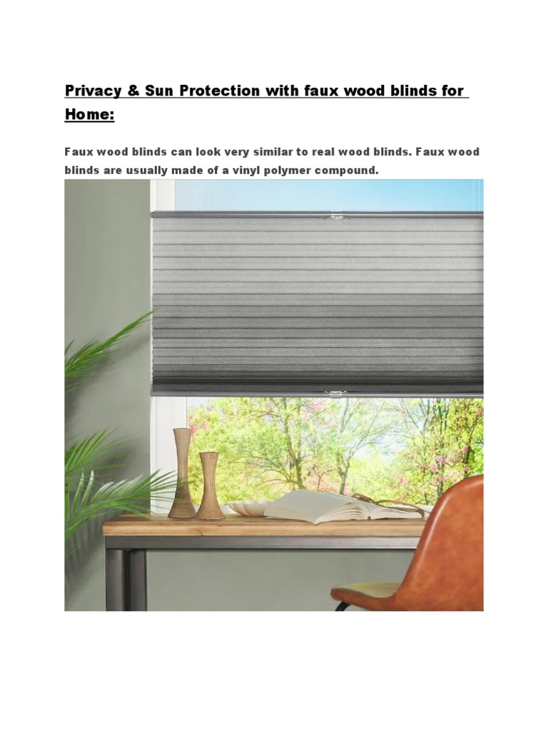Privacy & Sun Protection With Faux Wood Blinds For Home | PDF