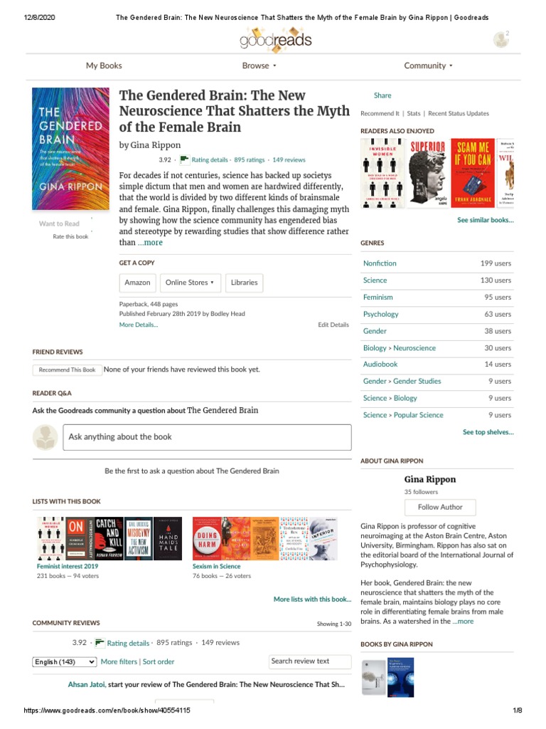 The Gendered Brain - The New Neuroscience That Shatters The Myth of The ...