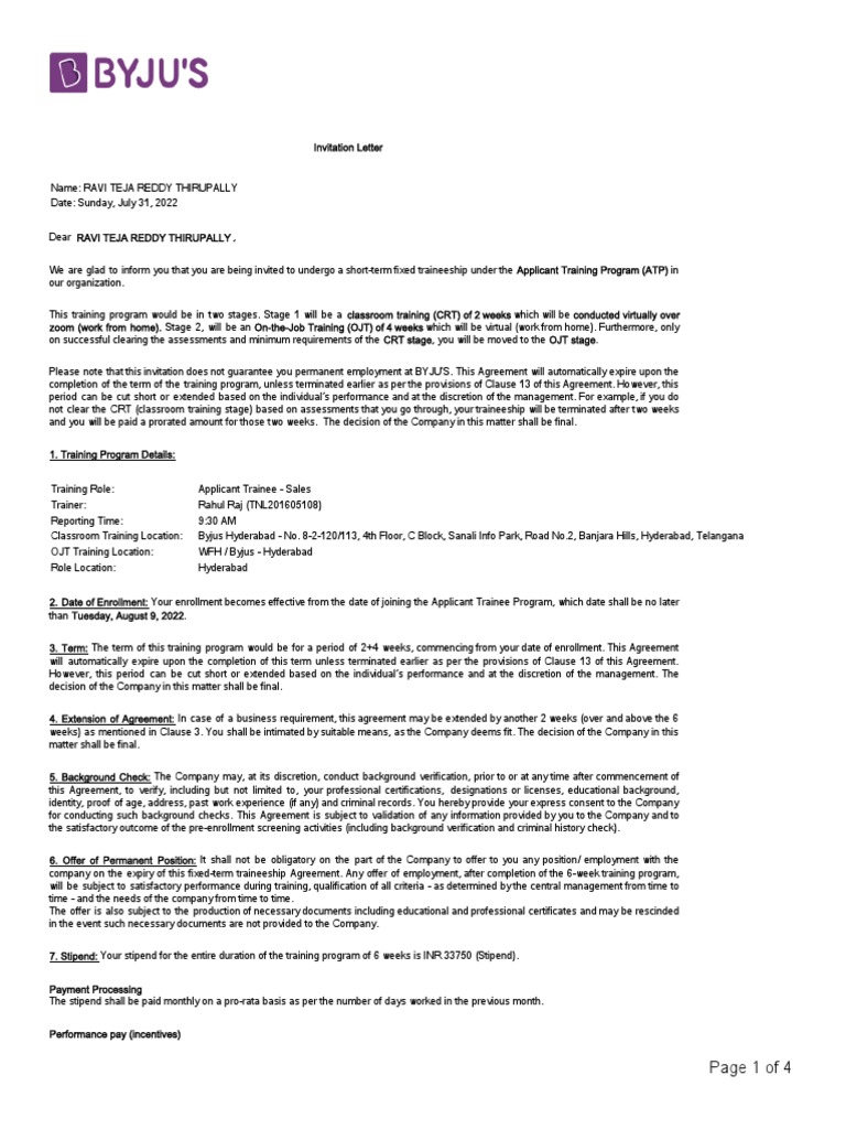 Offer Letter | PDF | Indemnity | Non Disclosure Agreement