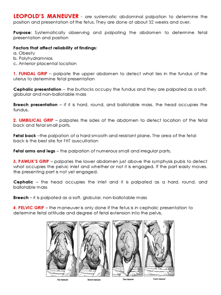 LEOPOLD's MANEUVER RATIONALE | PDF | Uterus | Abdomen