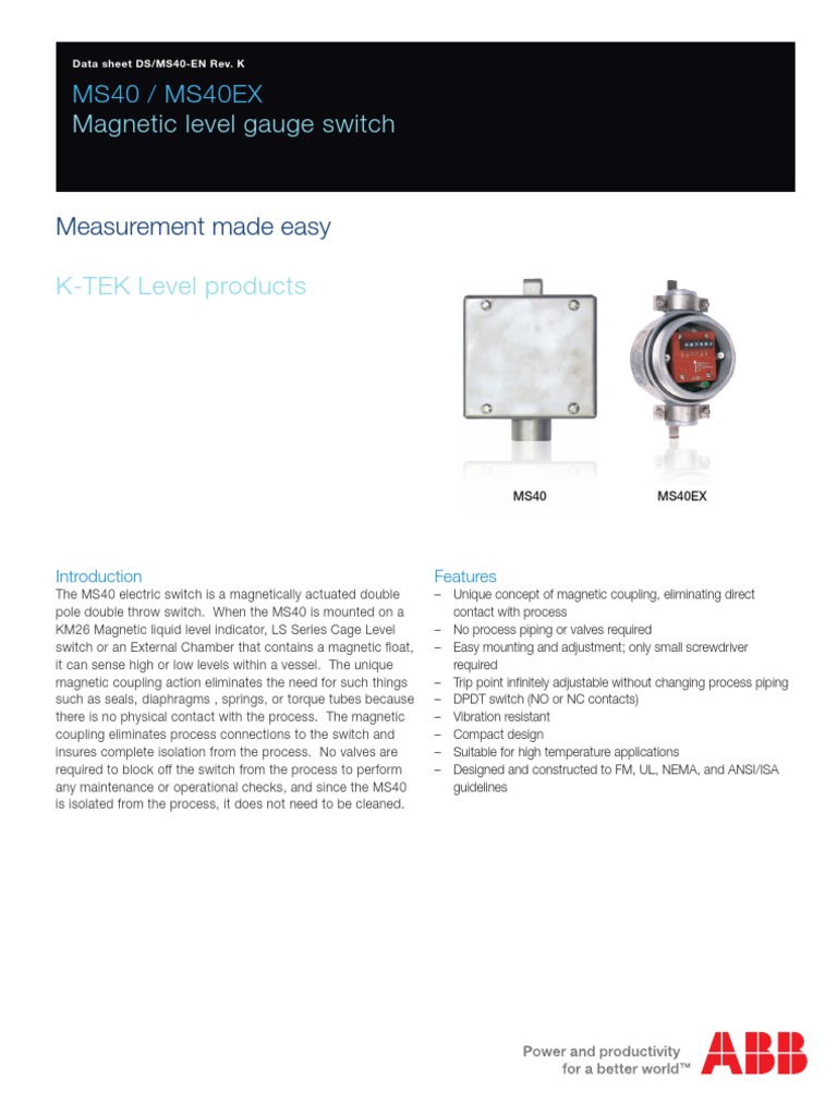 DS_MS40-EN_K | PDF | Switch | Valve