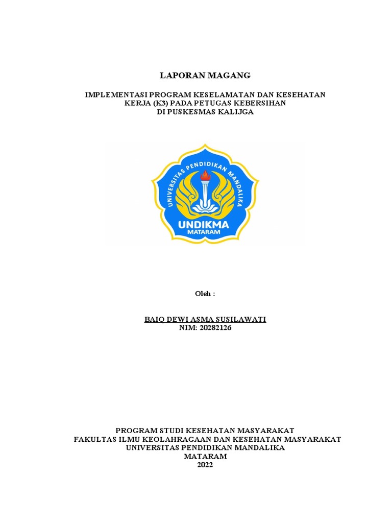 Baiq Dewi Asma Susilawati-20282126-Laporan Magang K3 | PDF