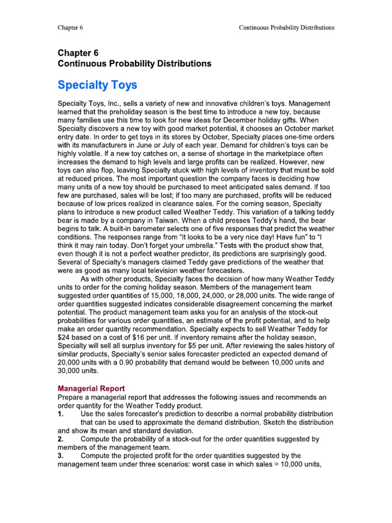 Chapter 6 Case Problem Special Toys | PDF Chapter 6 Case Problem Special Toys | PDF