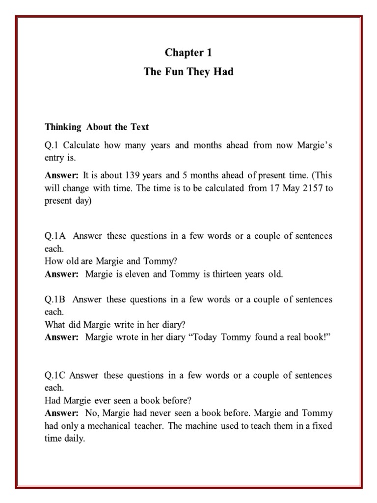 The Fun They Had | PDF