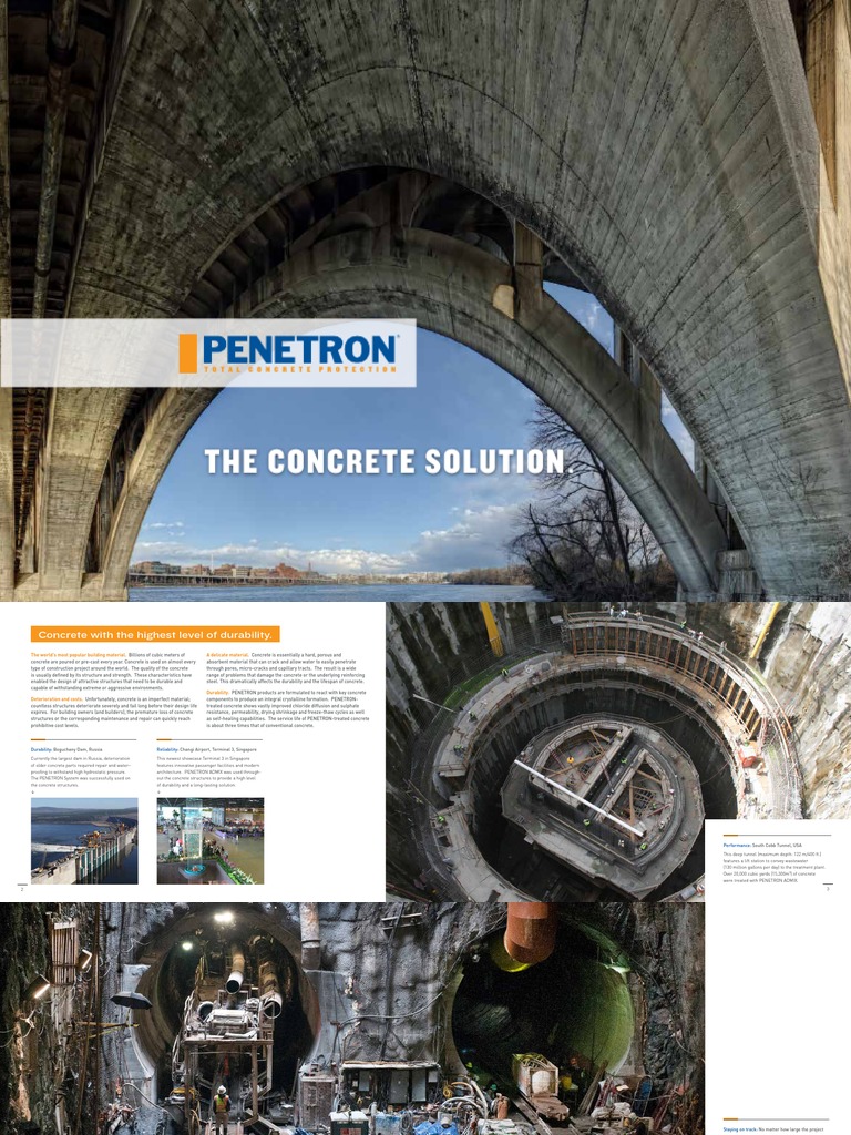 1 Penetron International Brochure Eng | PDF | Concrete | Water