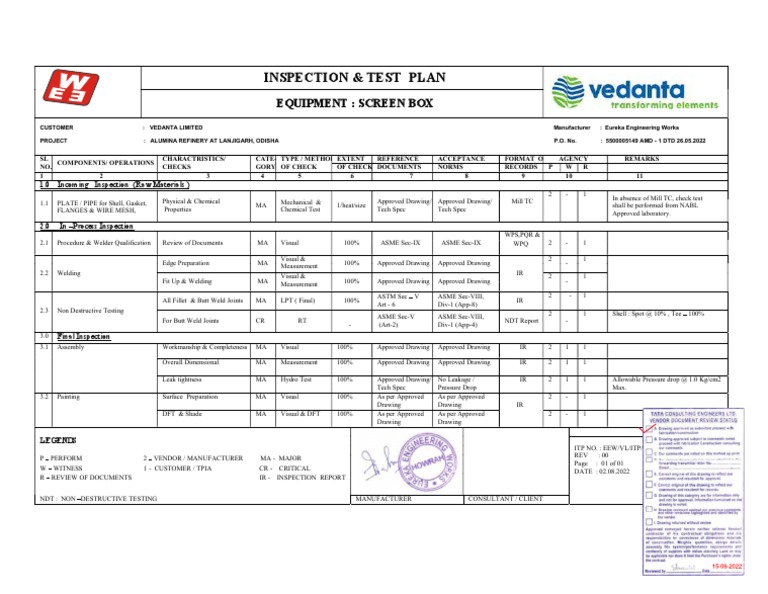QAP - Screen Box - Rev 00 Stamped | PDF | Welding | Construction