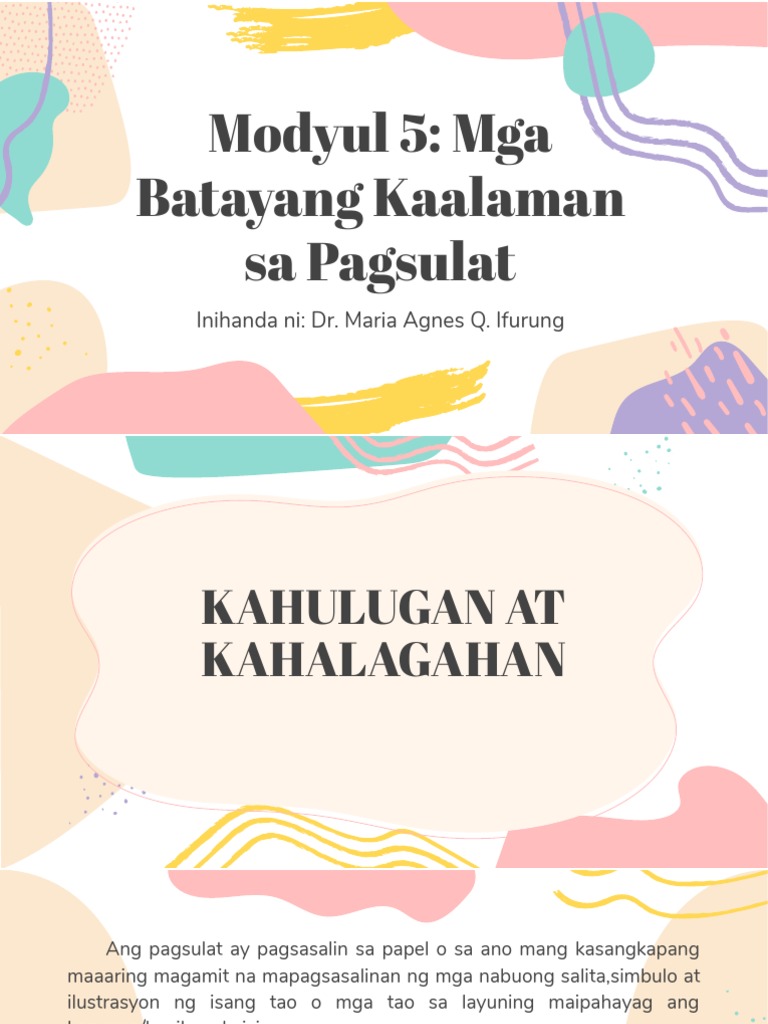 Modyul 5 - Mga Batayang Kaalaman Sa Pagsulat | PDF