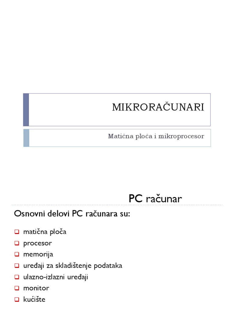 4 Mikroračunari | PDF