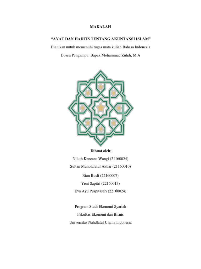 Makalah Ayat Dan Hadits (2) SMT 3 | PDF