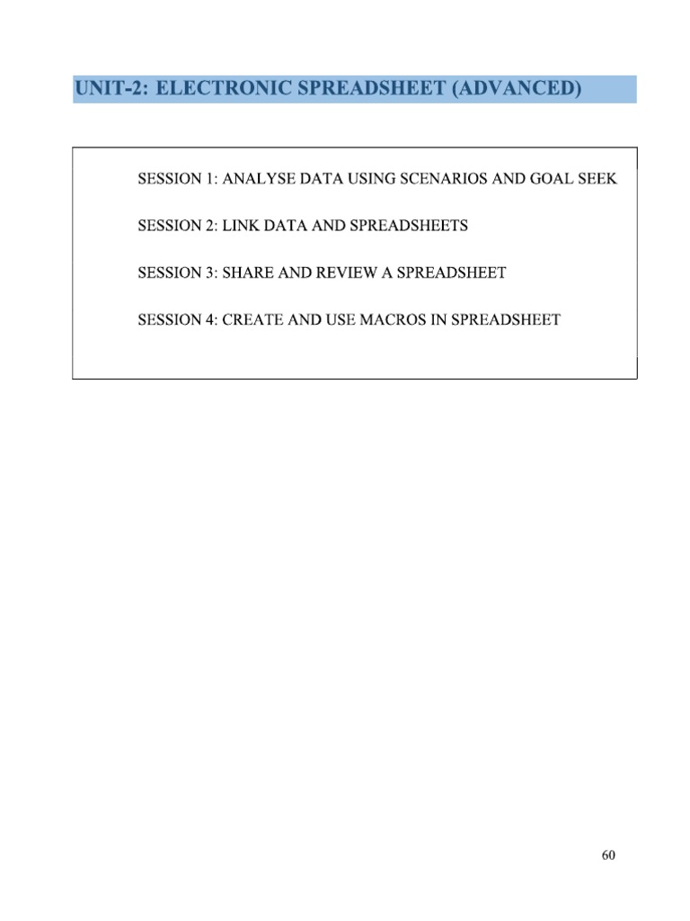 Unit 2 Spreadsheet Book | PDF