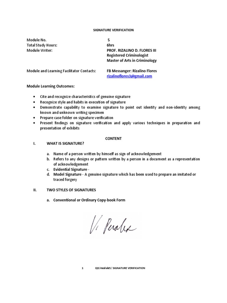 Module 5 Signature Verification | PDF | Signature