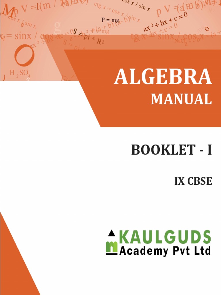Algebra Booklet 1 | PDF | Numbers | Rational Number