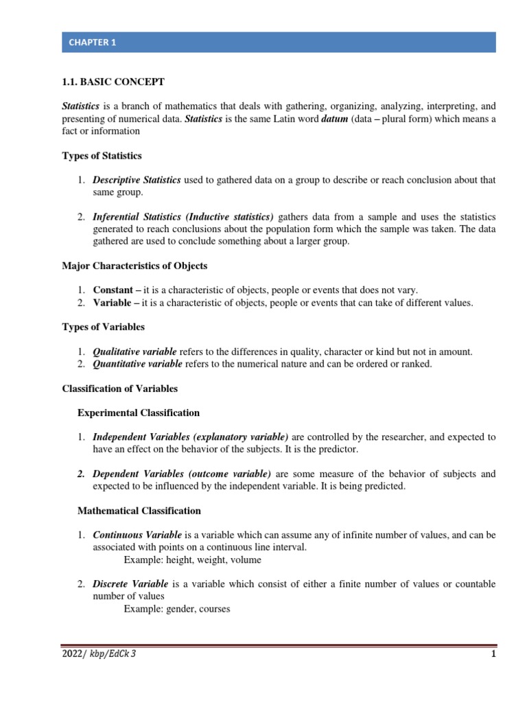Chapter 1 - EdCk 3 - Assessment in Learning 2 | PDF | Sampling (Statistics) | Statistics