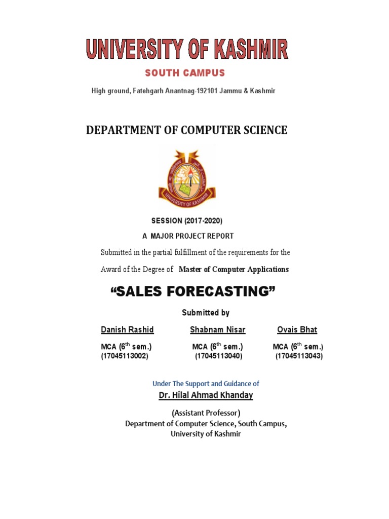 Orginal Sales Forecasting Project Documentation | PDF