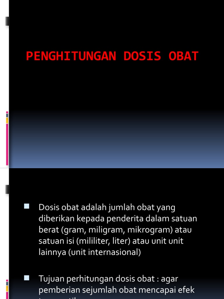 Penghitungan Dosis Obat | PDF