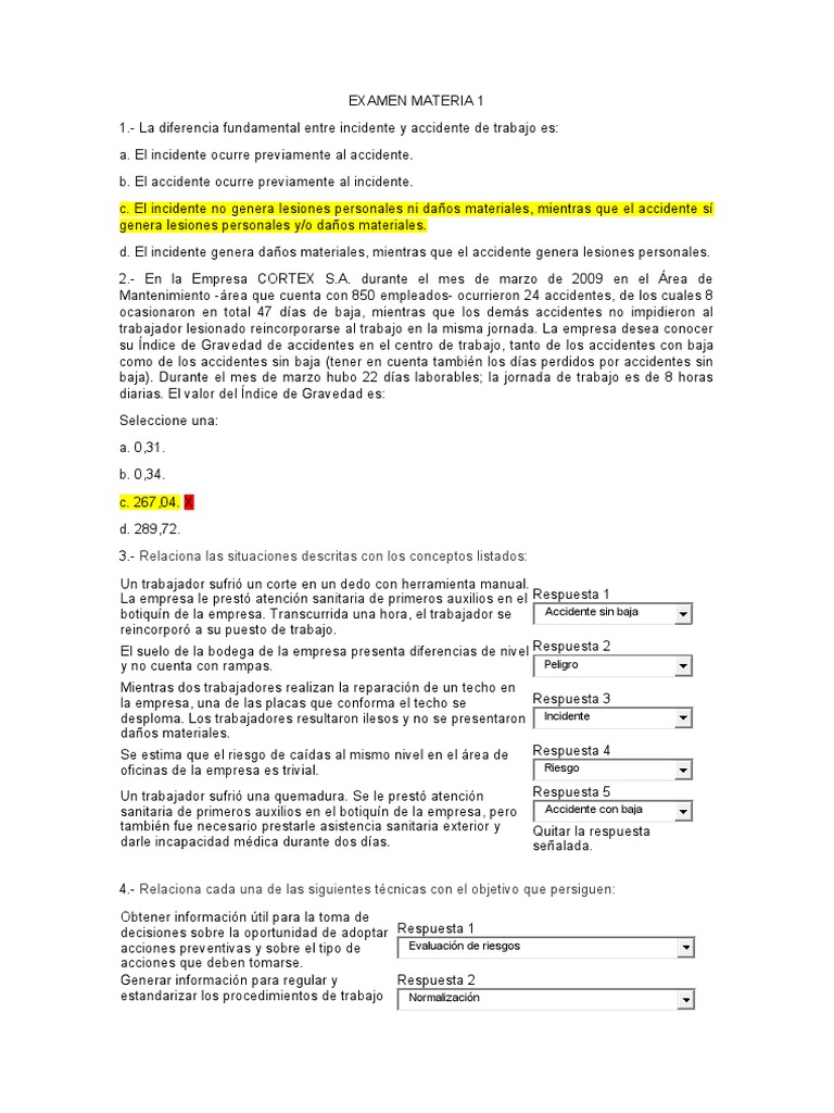 Examen Ip059 | PDF | Riesgo | Seguridad y salud ocupacional