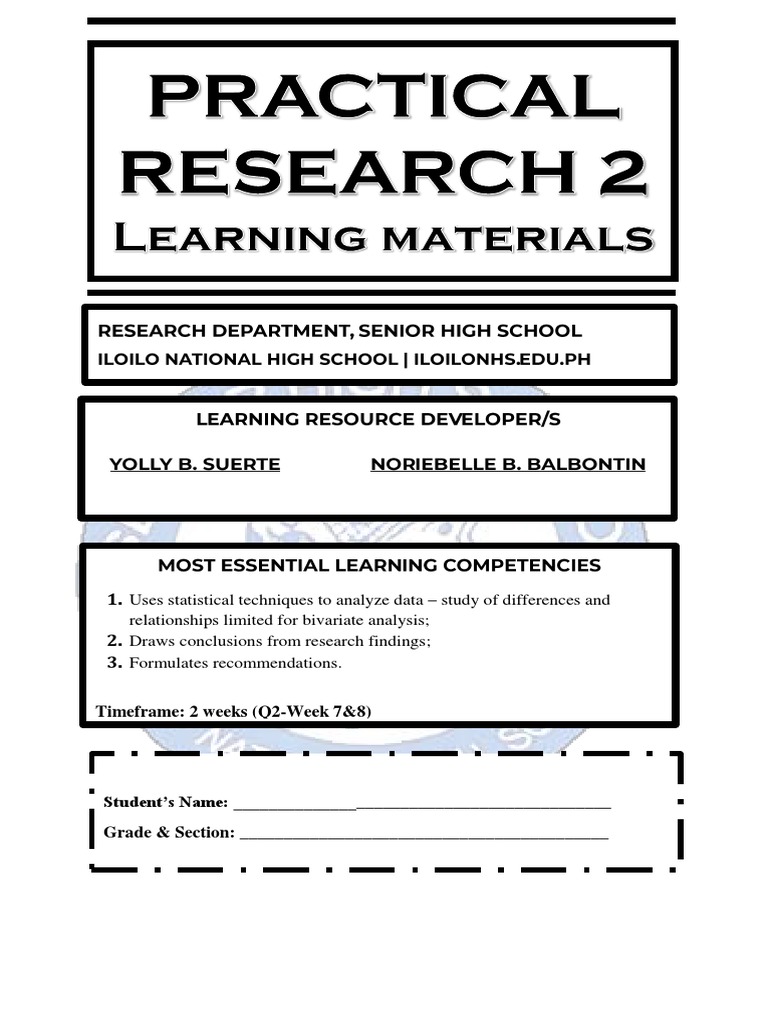PR2 Q2 Week 78 Learning Materials | PDF