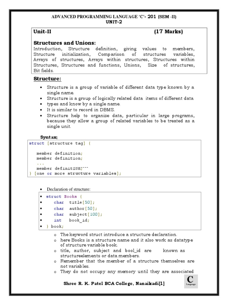Unit 2 (C) | PDF | Computer Data | Data