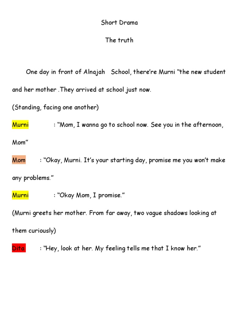 Short Drama Friendship and The Thruth | PDF