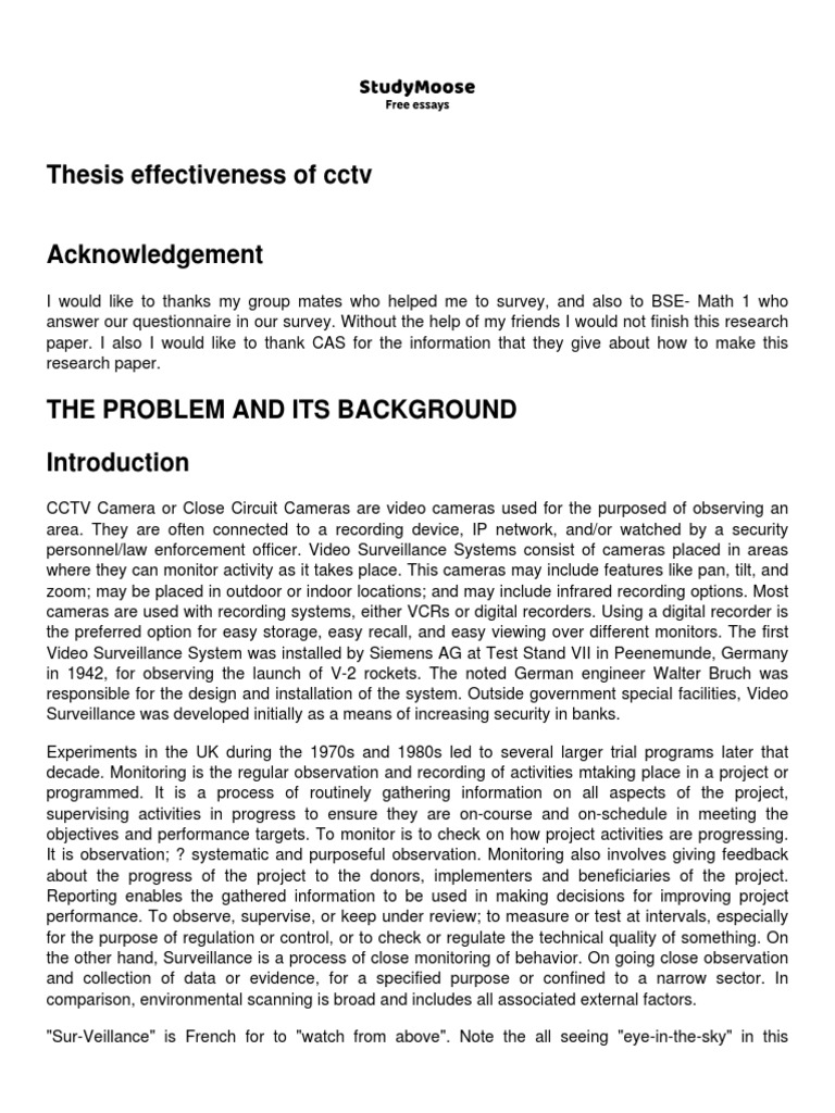 Effectiveness of CCTV in Crime Prevention | PDF | Closed Circuit ...