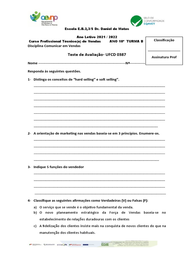 Teste Cv Ufcd 0387 | PDF