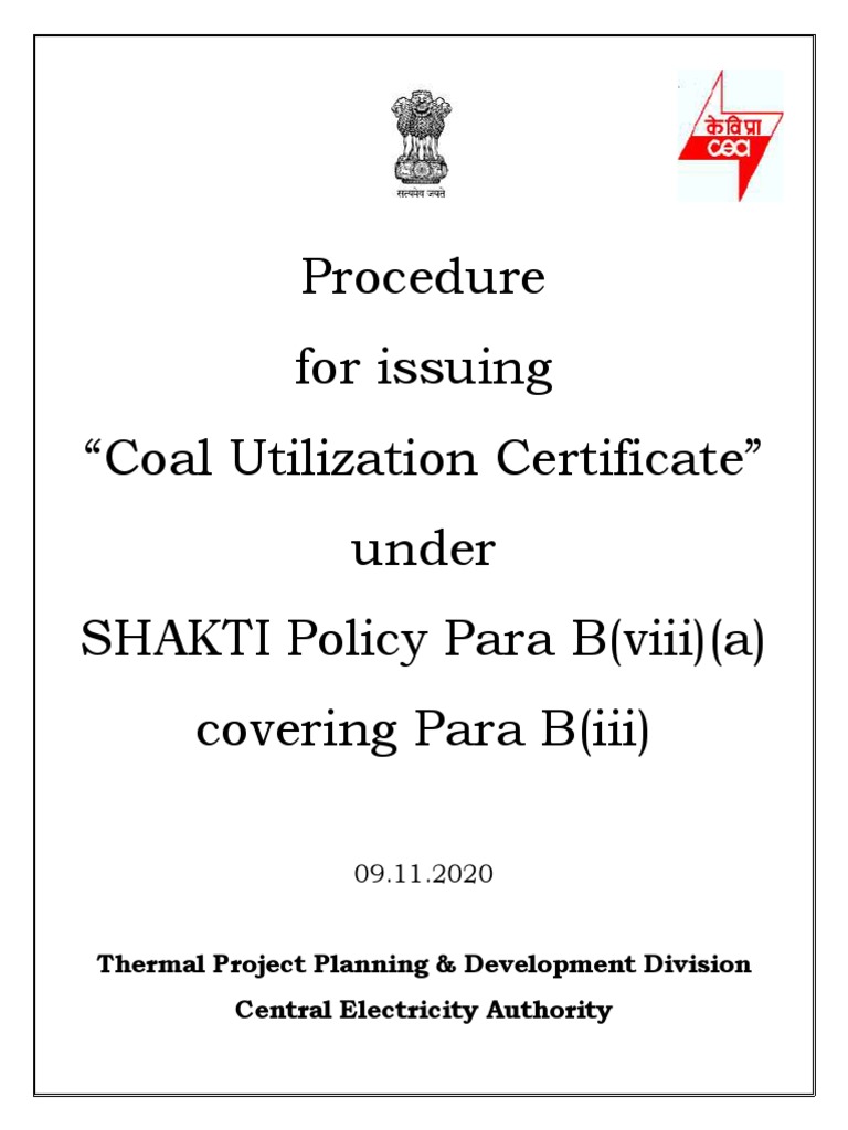 Coal Utilization Certificate Procedure | PDF | Power Station | Power ...