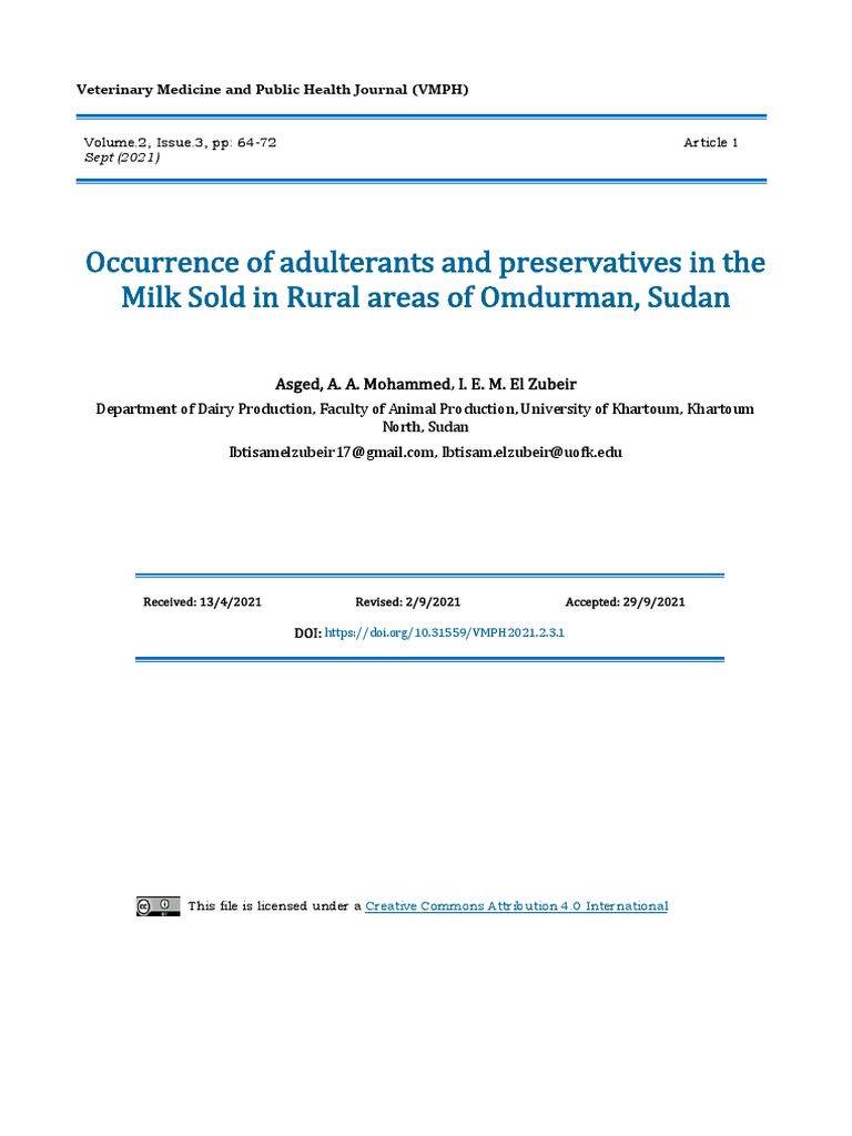 Milk Preservation | PDF | Milk | Formaldehyde