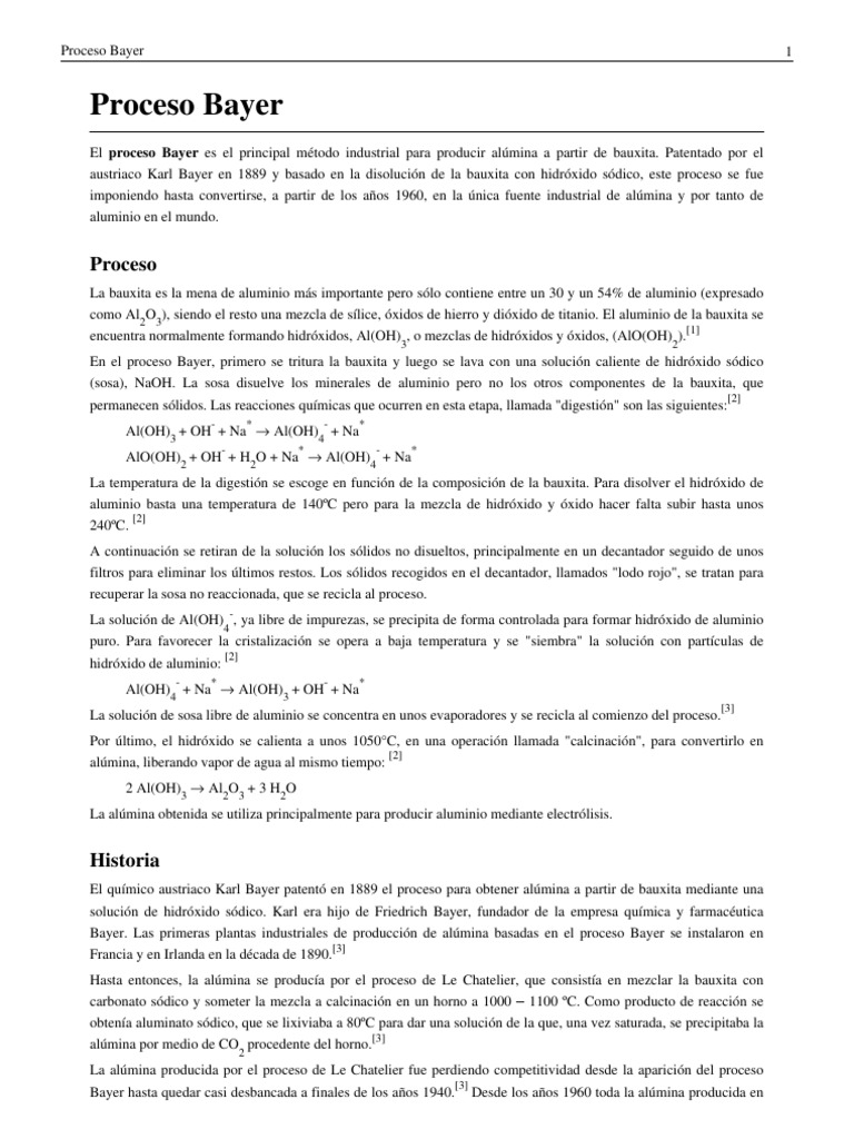 Proceso Bayer | PDF | El hombre hace Materiales | Aluminio