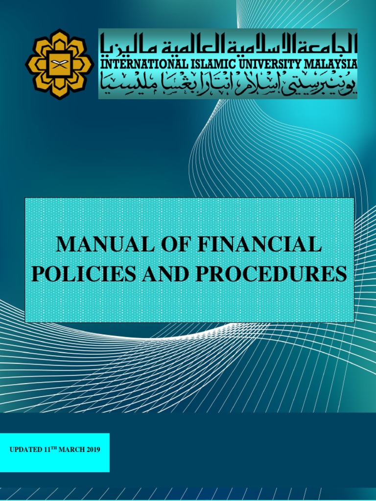 Financial Policies Manual for IIUM | PDF | Budget | Accounting