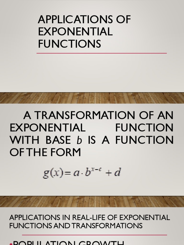 Applications of Exponential Functions | PDF | Exponential Function | Atoms