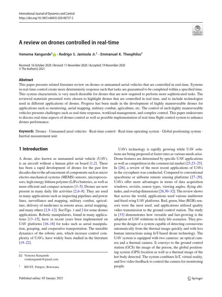 A Review On Drones Controlled in Real Ti-1 | PDF | Unmanned Aerial ...