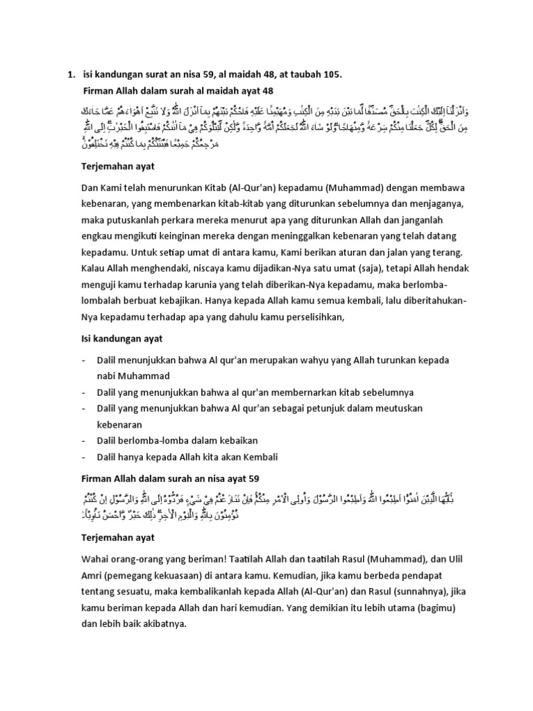 Kisi Kisi PTS Agama Jawabannya | PDF