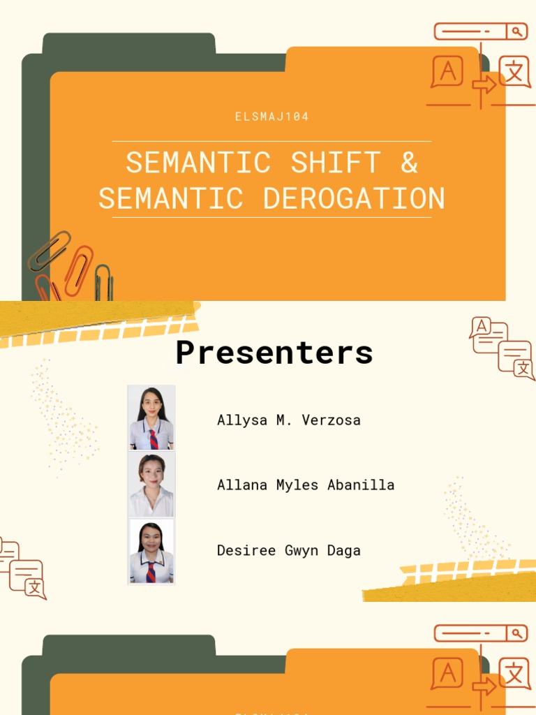 Semantic Derogation and Semantic Shift AE21 | PDF | Word | Semantics