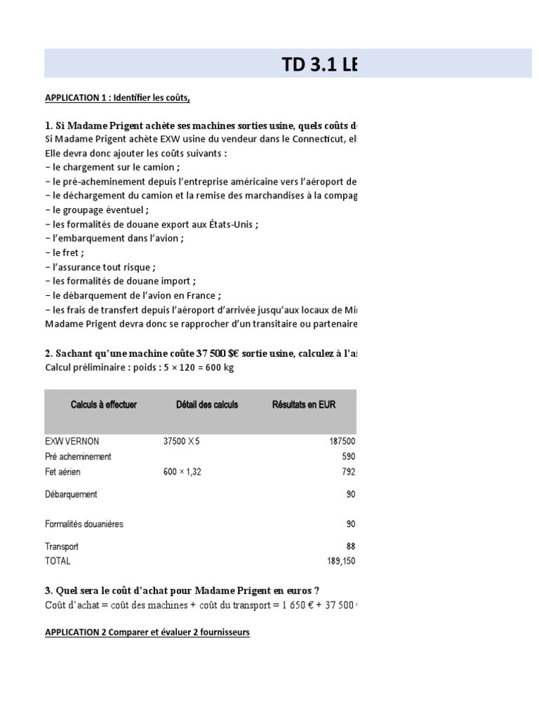 Correction Visio TD 3 1 | PDF | Transport | Secteurs du service