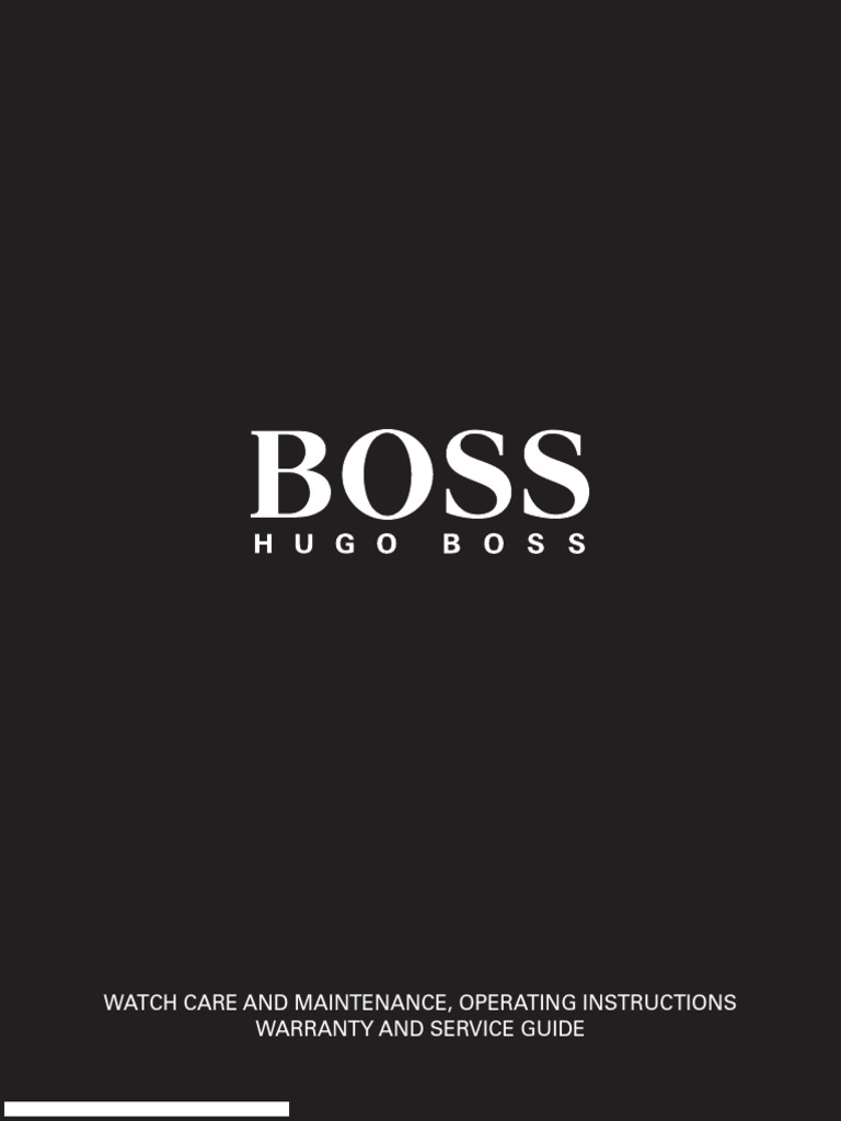 Hugo Boss Watch Operating Instructions | PDF | Equipment | Clock