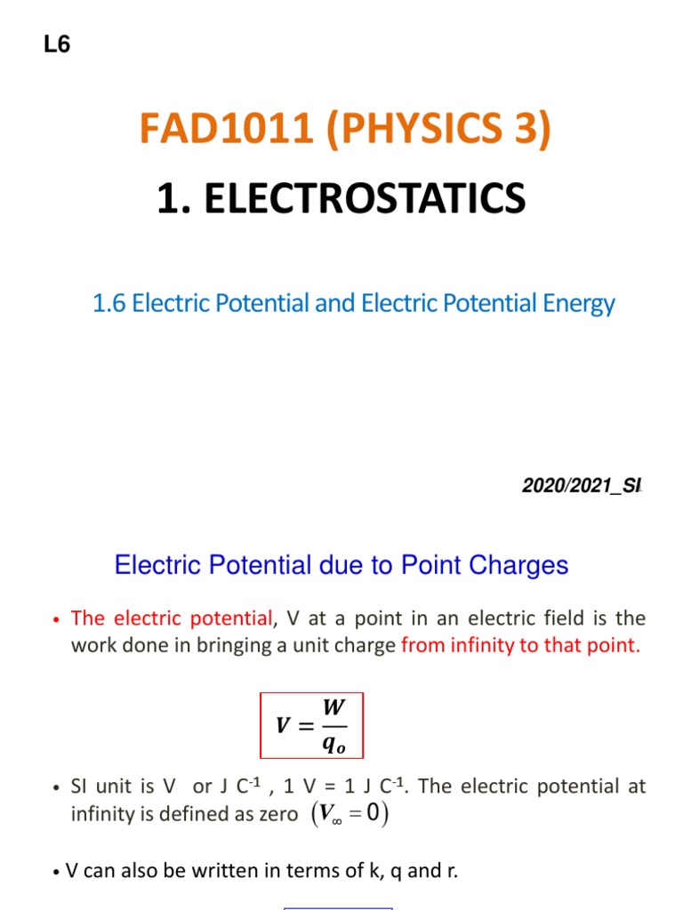 Electric Potential and Energy in Fields | PDF | Electric Field ...