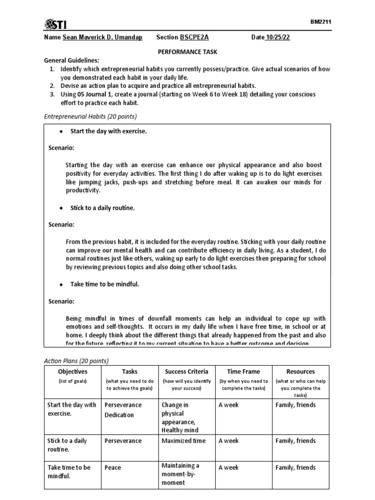05 Performance Task 1 - ARG | PDF | Habits | Mind 05 Performance Task 1 - ARG | PDF | Habits | Mind