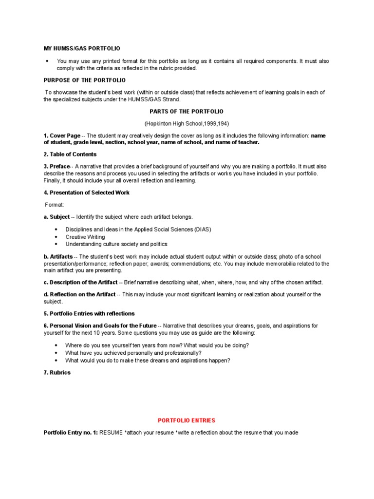 Portfolio Tasks | PDF | Rubric (Academic) | Cognition
